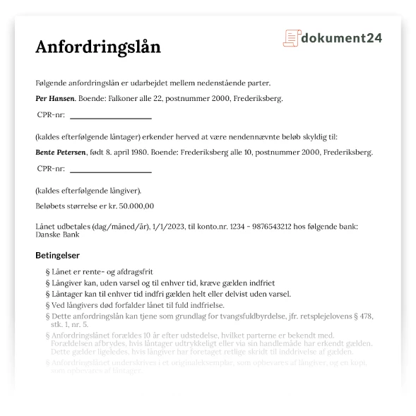 Lånedokument | Guide fra A-Z | Opret Online